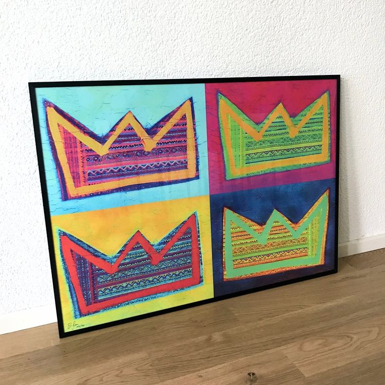 King Pop Art Kunst Bild Crown Kronen Farben Modern Urban (Neu (gemäss ...