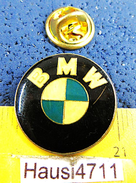 BMW AUTO LOGO PIN GLASIERT 2cm VINTAGE OLDTIMER PIN GLASIERT (Gebraucht ...
