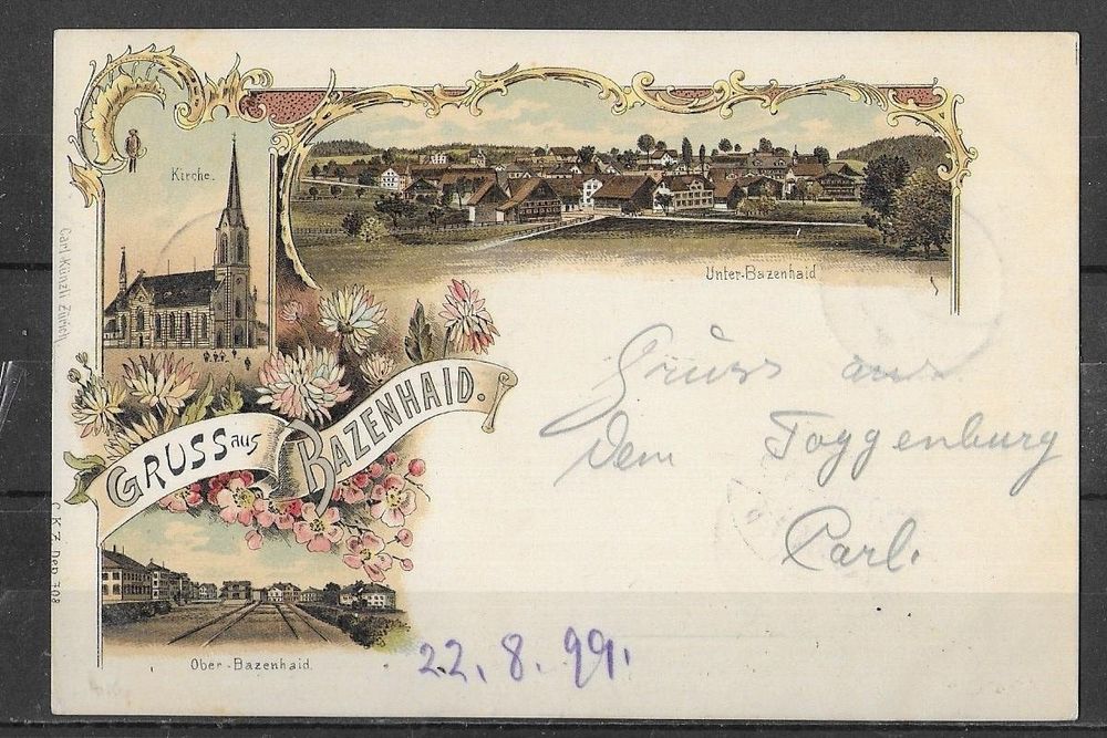 SG Gruss aus Bazenhaid 1899 (Litho) (Gebraucht) in Schocherswil für CHF 25 – mit Lieferung auf ...