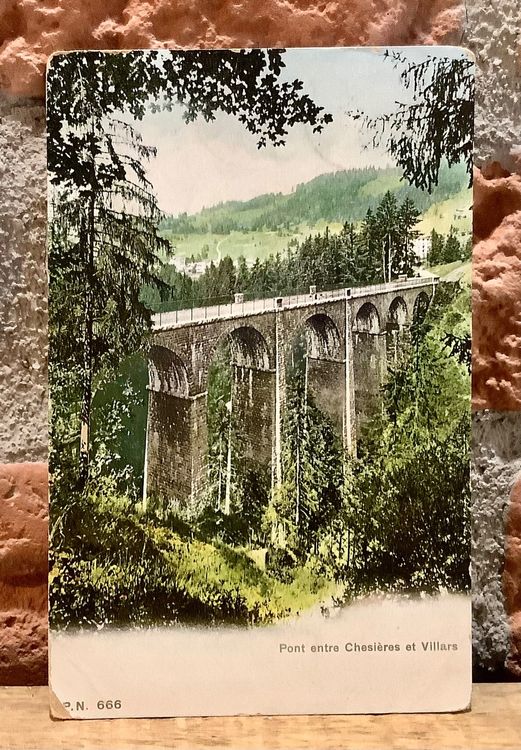 1906 - Antike AK - Pont entre Chesières et Villars - Viadukt (Gebraucht) in Root für CHF 2 – mit ...