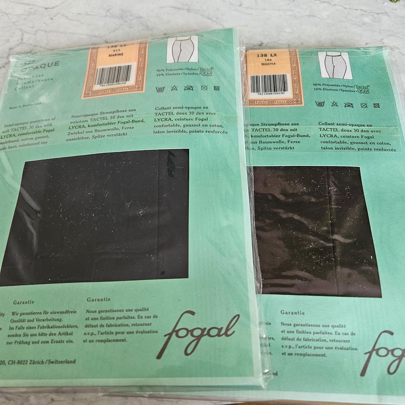 2 Fogal-Strümpfe, 138 LX, Marine und Mocha (Neu und originalverpackt ...