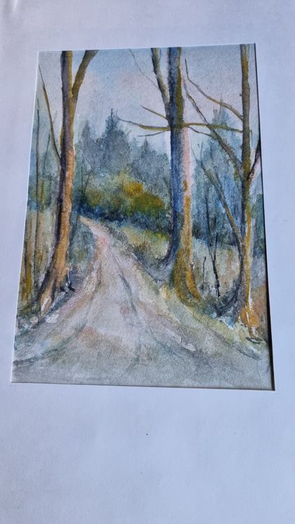 Aquarelle Am Waldweg signé Paul Lanz | Kaufen auf Ricardo