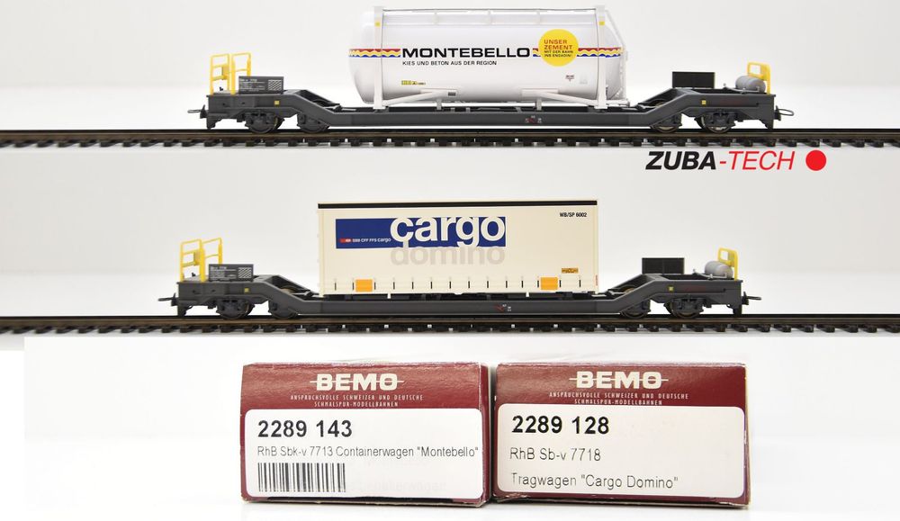 Bemo 2x Containerwagen der RhB H0m GS mit OVP | Kaufen auf Ricardo