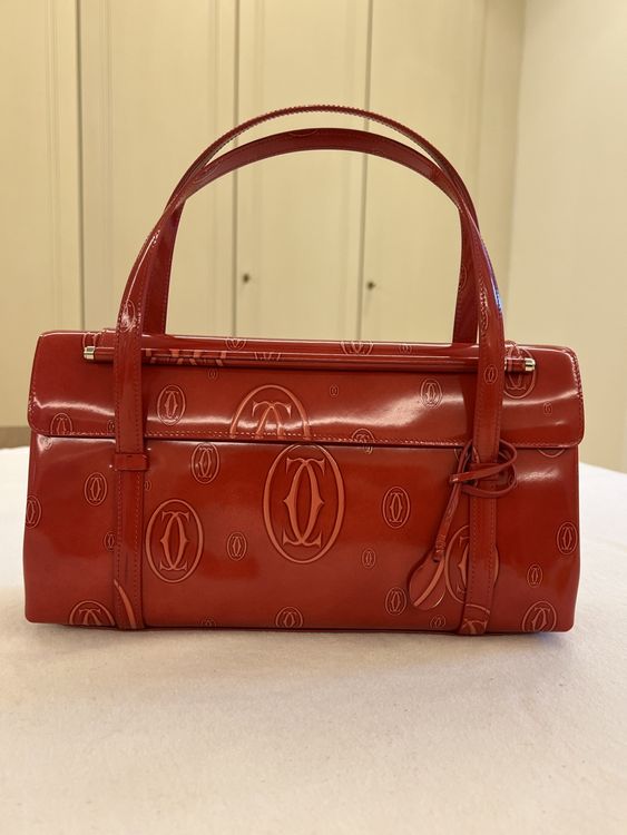 Vintage Cartier Cabochon monogram red leather | Kaufen auf Ricardo