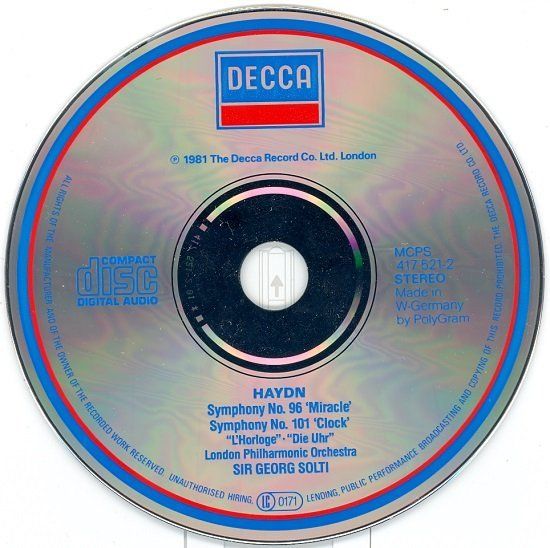 Sir Georg Solti - Joseph Haydn - Symphony no. 96 & 101 & (D'occasion) à Unterbäch pour CHF 3.9 ...