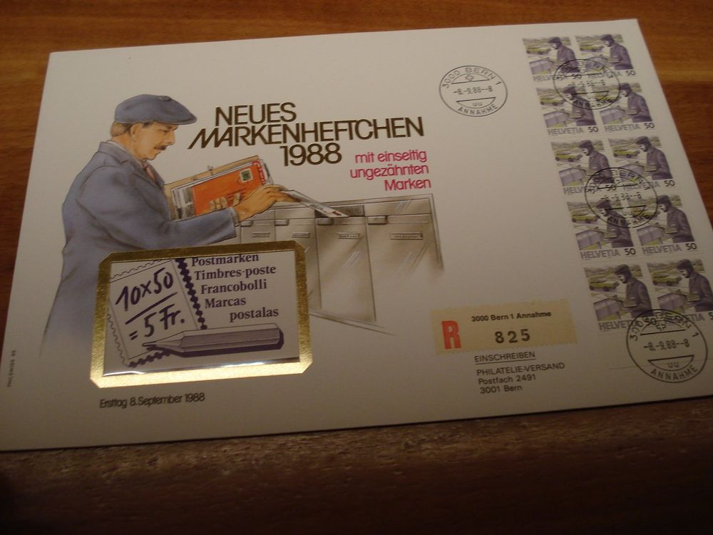 FDC Grossbrief Markenheftchen 1988 (Gebraucht) in Niederwil AG für CHF 1 – mit Lieferung auf ...