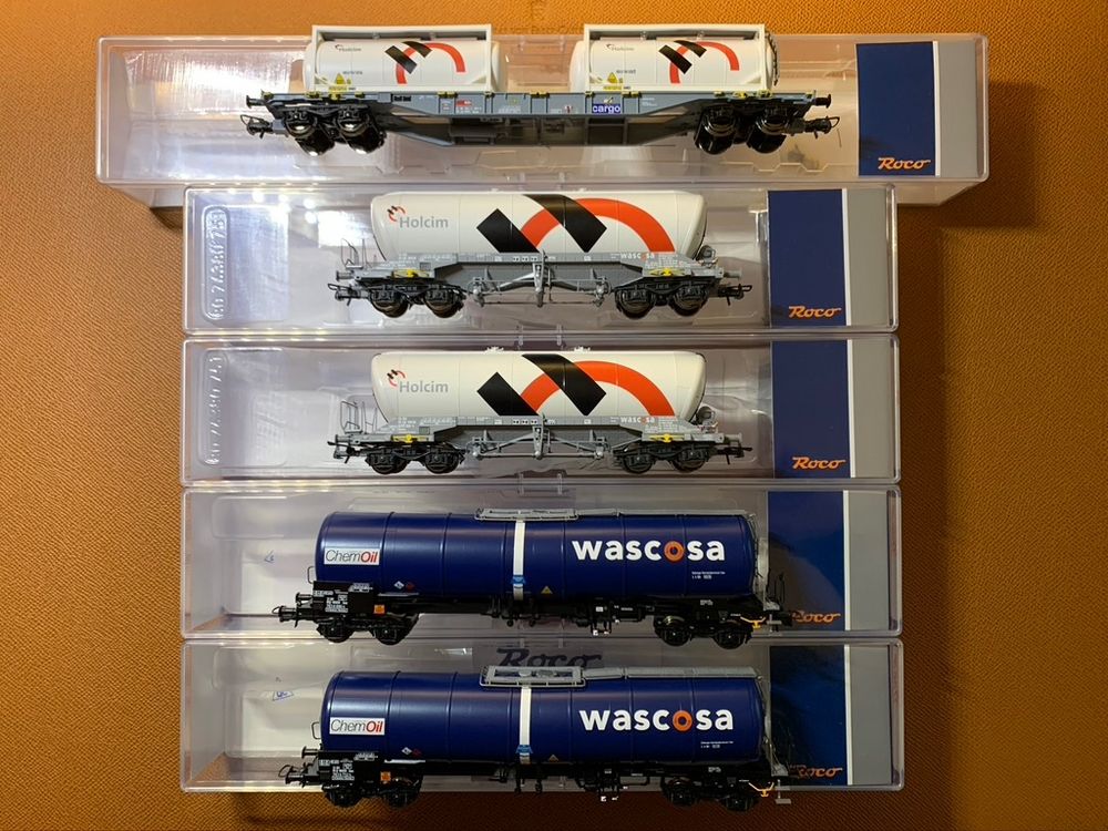 Roco H0 76943/76138/77046 SBB Holcim-Chemoil G-Zug DC Analog (Neu und originalverpackt) in ...