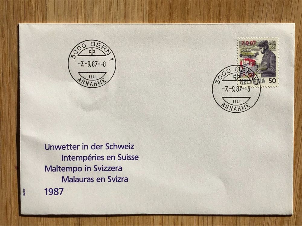 Unwetter in der Schweiz 1987, FDC | Acheter sur Ricardo