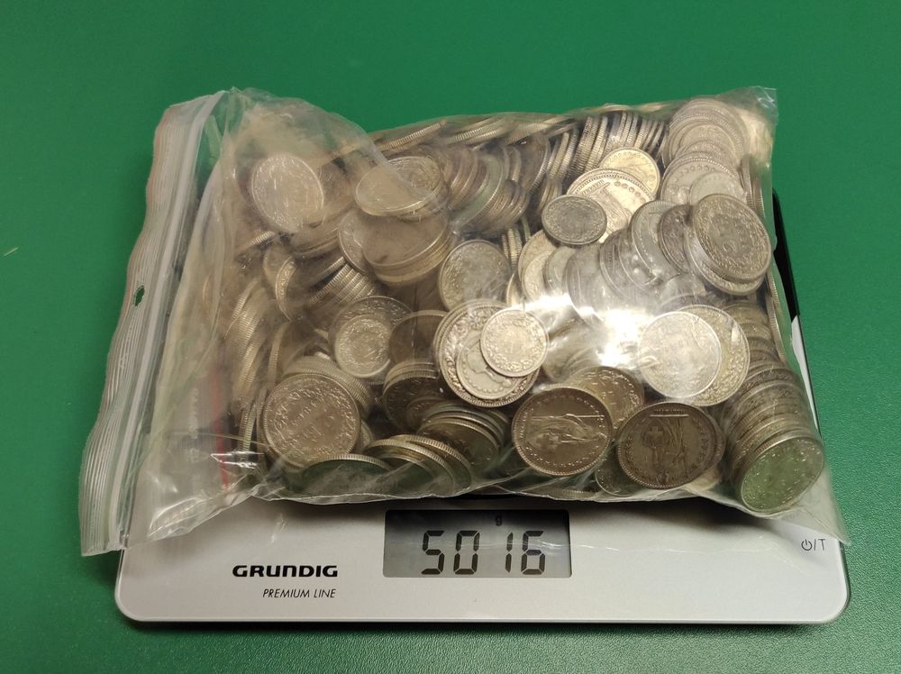 Schweizer Franken Silbergeld Silbermünzen, 5kg (Gebraucht) in Melchtal für CHF 3990 – mit ...