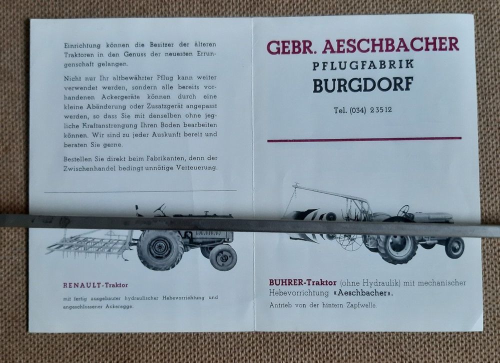 Prospekt Traktor Bührer Ferguson Aeschbacher Burgdorf (Gebraucht) in ...