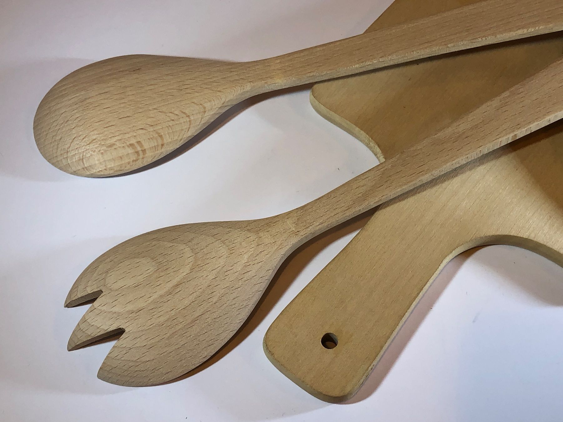 Holz Salatbesteck mit Schneidebrett, Top Zustand! (Neu (gemäss ...