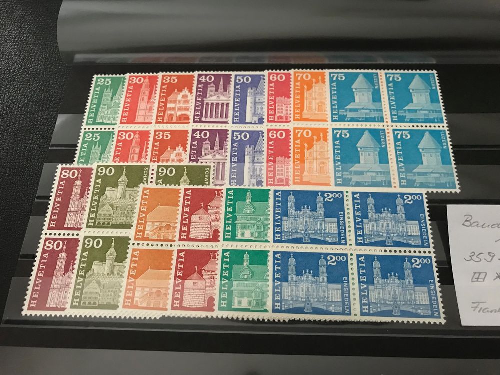 Baudenkmäler 1960, Viererblöcke, postfrisch, FRANKATUR (Neu (gemäss Beschreibung)) in Stallikon ...