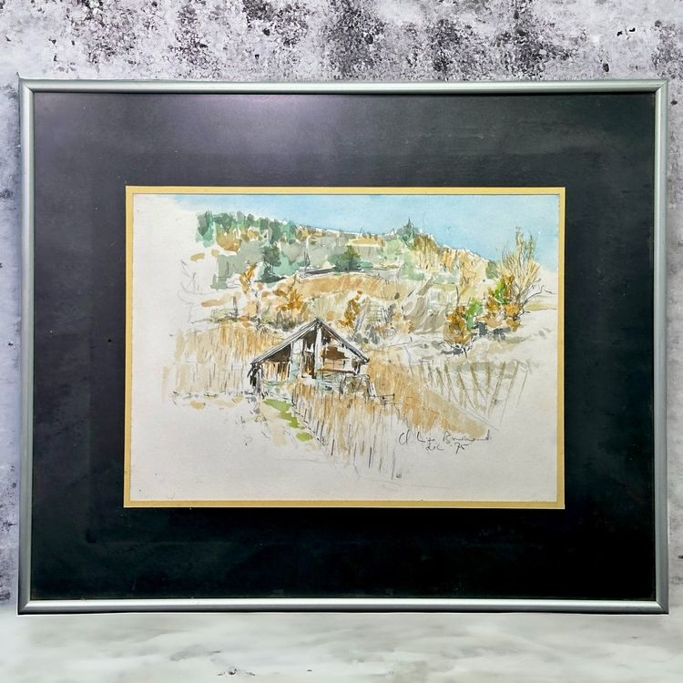 ELISE BURNAND 1975 Aquarelle sur carton paysage Lavaux (Gebraucht) in Morges für CHF 20 – mit ...