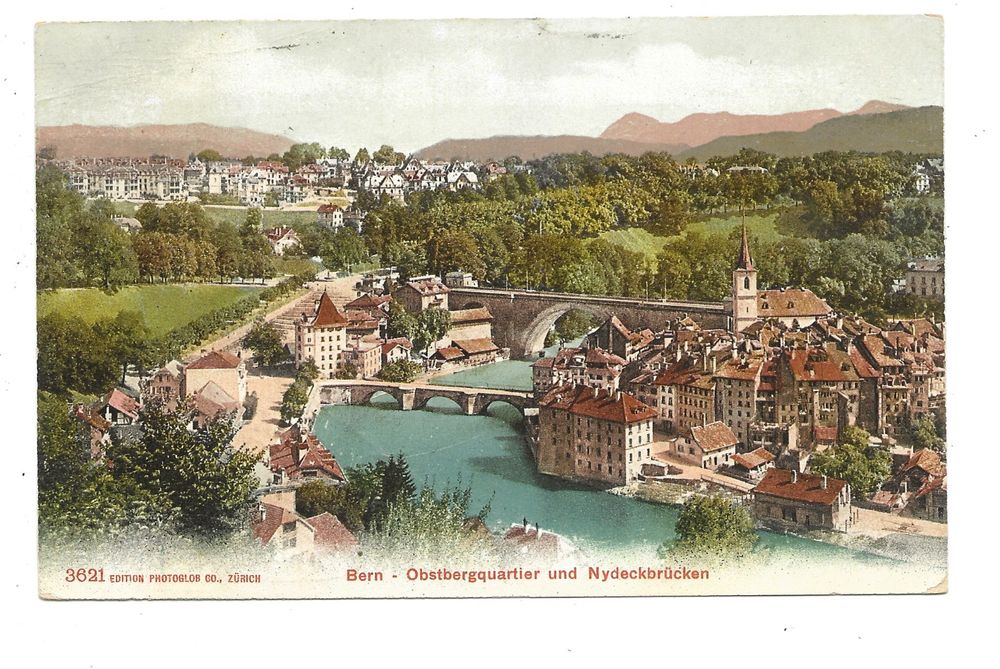 Bern - Altstadt - Obstbergquartier und Nydeckbrücken - 1908 | Kaufen ...