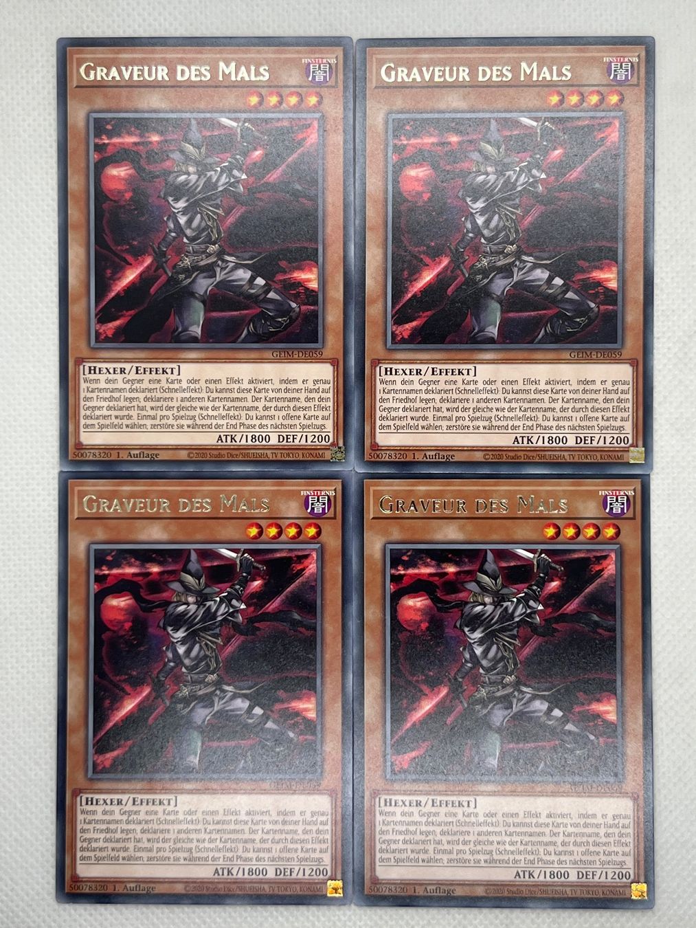 Yu-Gi-Oh! Graveur des Mals - 4 Karten Set - Top Zustand! (Gebraucht) in ...