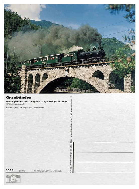 Solis Alvaschein Graubünden Ansichtskarte Bahn RhB Dampflok | Kaufen auf Ricardo