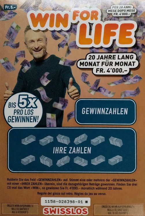 Win for Life Los (Neu und originalverpackt) in Zürich für CHF 40 – mit ...