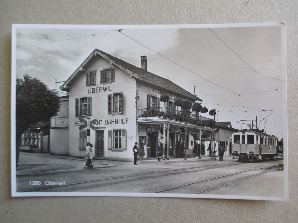AK Oberwil BL Restaurant Bahnhof mit Bahn | Kaufen auf Ricardo