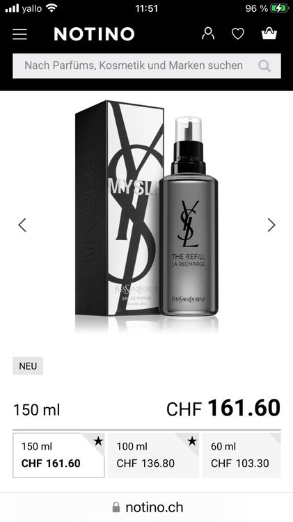 Parfüm ysl myself 150ml refill neu | Kaufen auf Ricardo