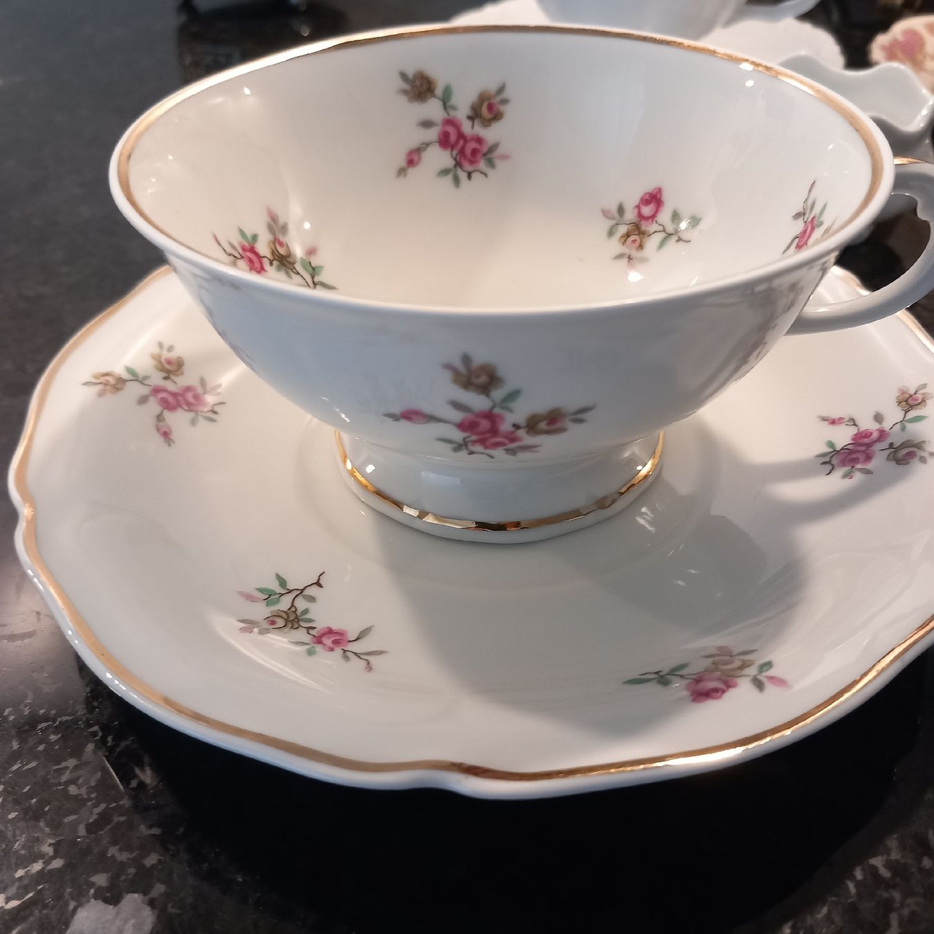 Tee Kaffee,Cacao Tassenset u.mini Schäli Porzellan Limoges F (Gebraucht ...