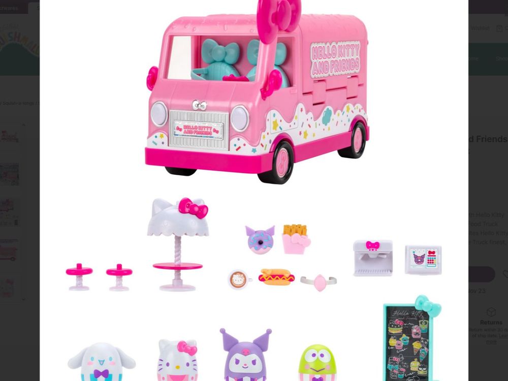Squish-a-longs Hello Kitty and friends Cafe Truck Playset (Neu und ...