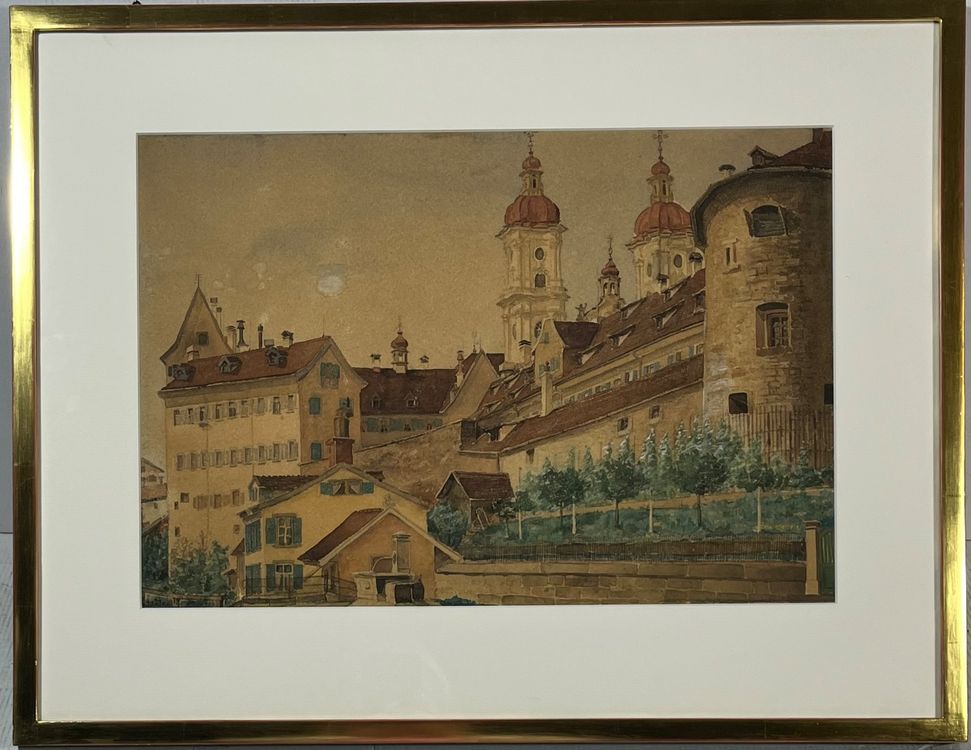 Antike Altstadt Szene Aquarell, Unleserlich Signiert (Gebraucht) in Root für CHF 19 – mit ...