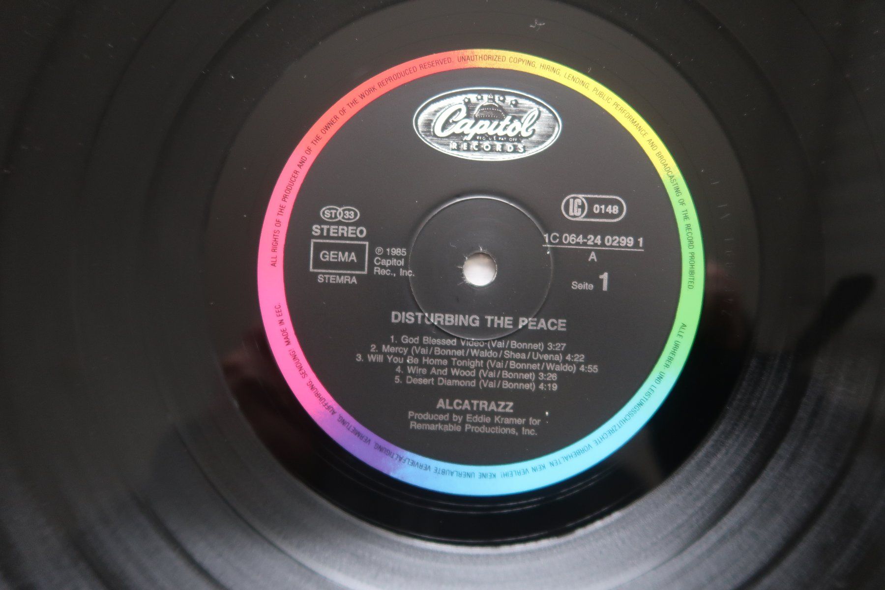 ALCATRAZZ - DISTURBING THE PEACE - EX- RAINBOW VINYL LP (Gebraucht) in ...