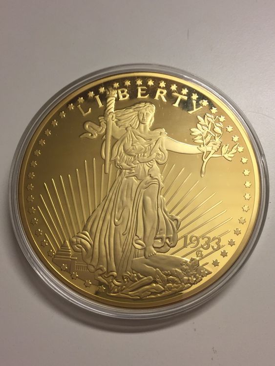 Jumbo Münze Liberty 10cm 376gr verg.Copy (Neu (gemäss Beschreibung)) in ...