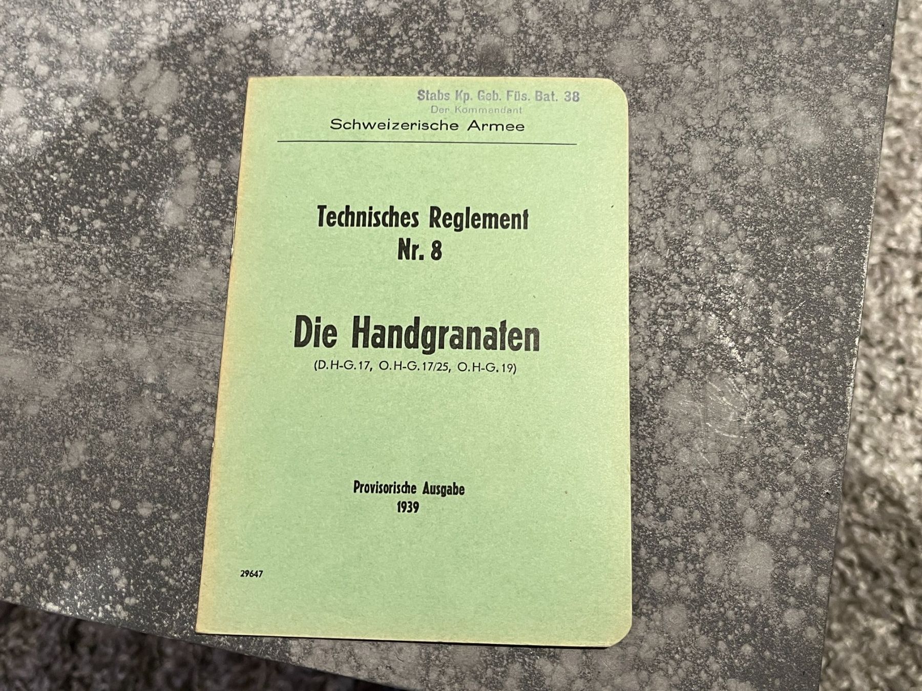 die Handgranaten, D.HG 17, O HG 19, tech. Regl. T 8 d, 1939 (Gebraucht ...