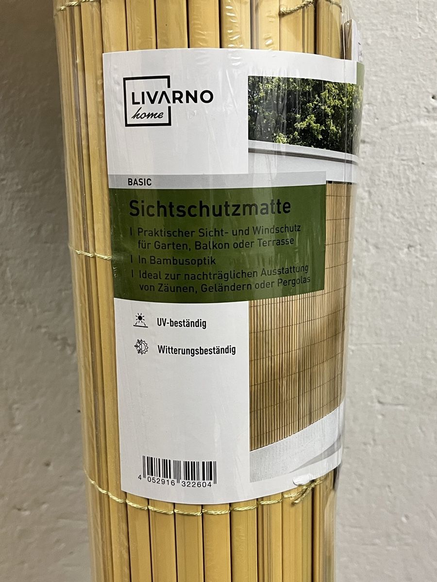 Livarno Home Bamboo Screen, 300 x 100cm, Garden Privacy (Neu und ...