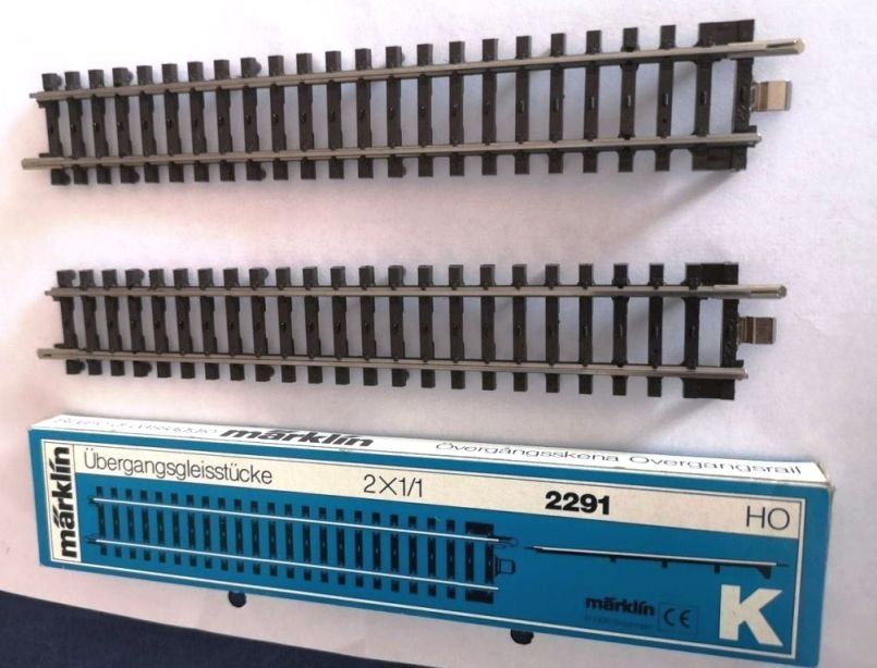 Märklin 2291 H0: 2 Stück Übergangsgleis von M auf K je 18 cm | Kaufen auf Ricardo