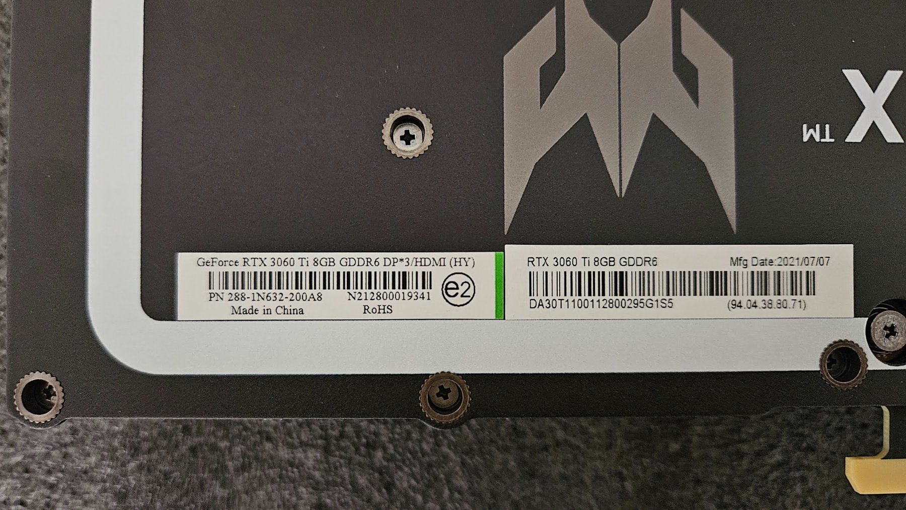 NVIDIA GeForce RTX 3060 Ti - 8GB GDDR6 - Acer OEM (Gebraucht) in ...