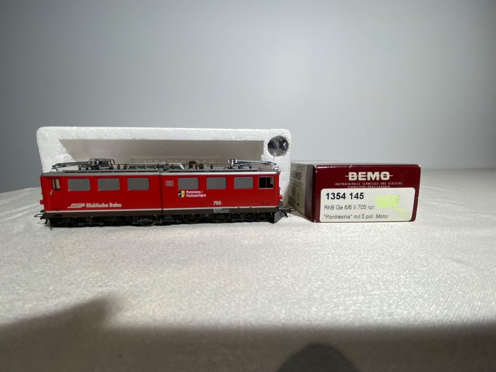 BEMO RhB Général 6/6 II 705 rot “Pontresina“ mit 5 pol.Motor (Neu ...