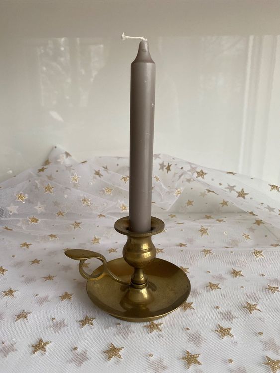 Kerzenhalter mit Schale und Griff, Messing | Kaufen auf Ricardo