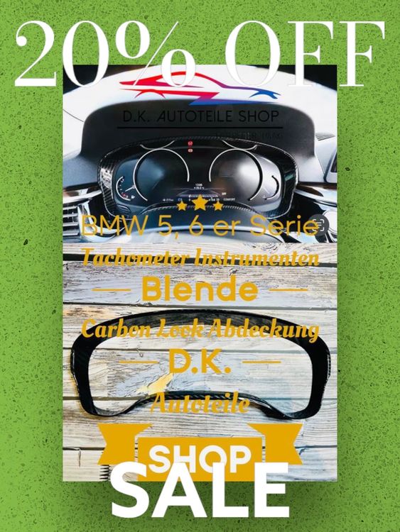 BMW 5, 6 Serie Tachometer Instrumenten Blende Carbon Look (Neu und ...