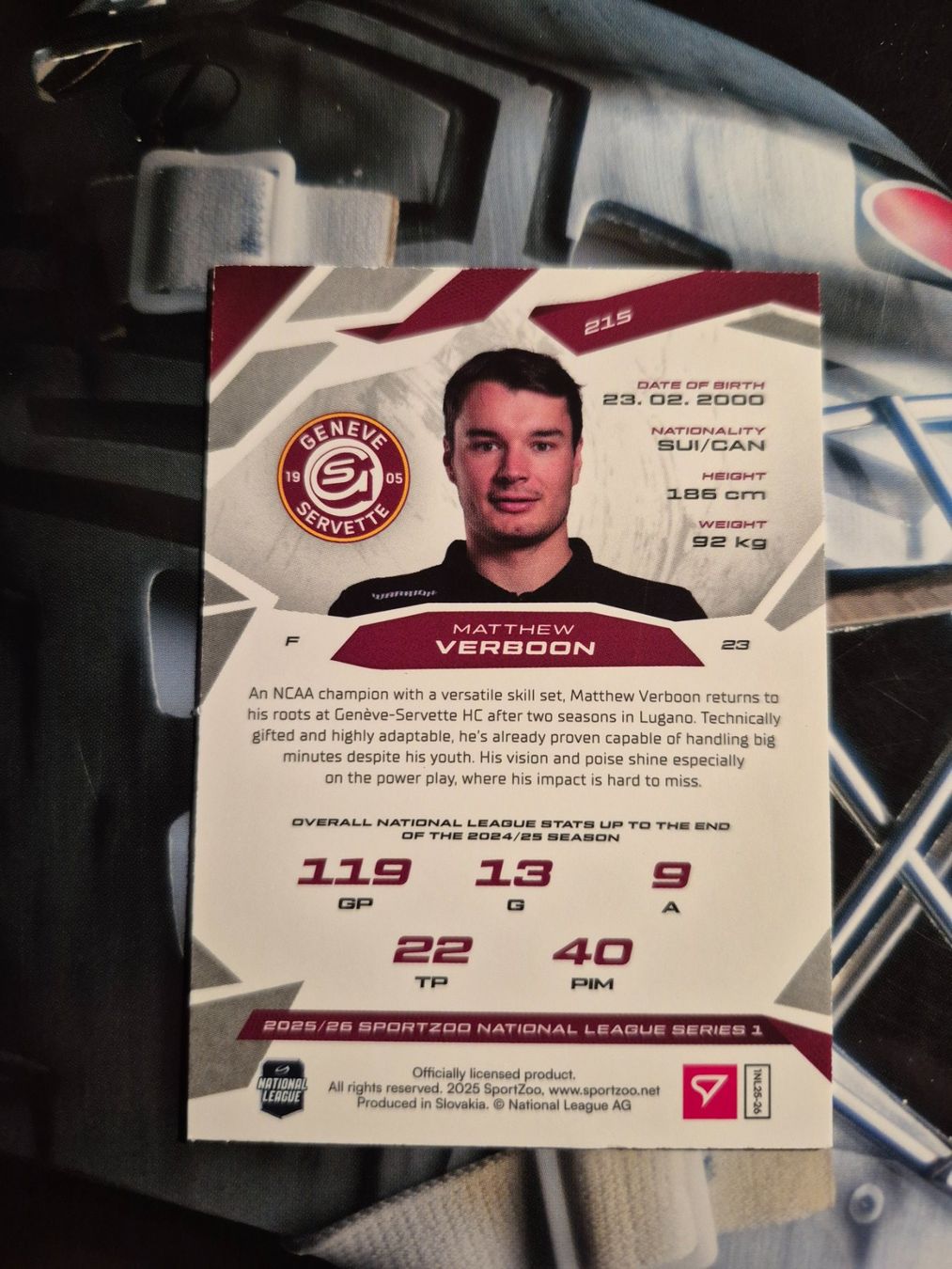 Matthew Verboon HC Geneve Servette 2025/26 Sportzoo Pink (Gebraucht) in ...