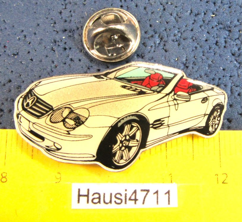 AUTO PIN MERCEDES BENZ CABRIOLET OFFEN GLASIERT SILBRIG 4CM | Kaufen ...