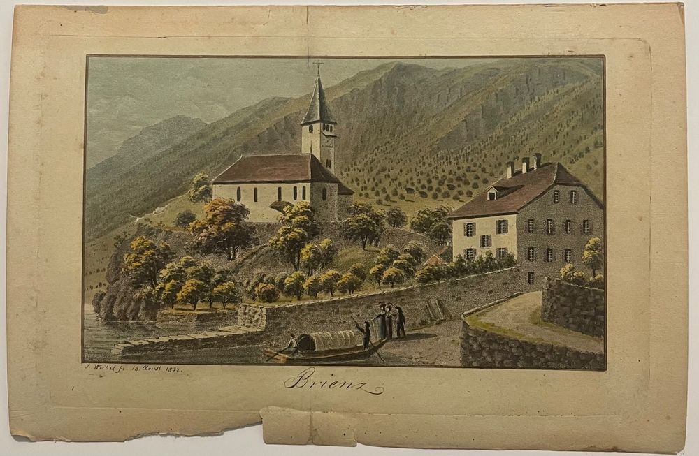 Jakob Samuel Weibel 1771- 1846 Kolorierte Stich von Brienz (Gebraucht ...