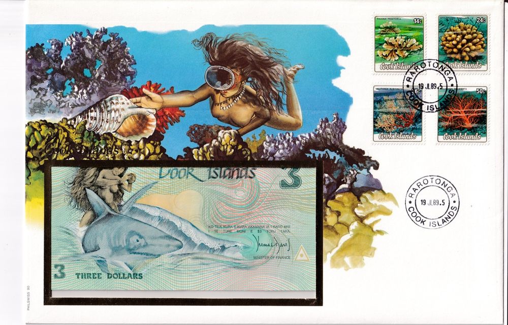 Cook Islands 3 dollars grosser , Banknotenbrief, (Neu und originalverpackt) in Neuchâtel für CHF ...
