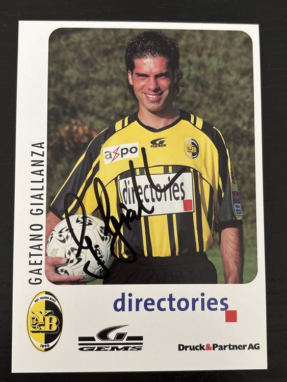 Gaetano Giallanza signierte Karte YB Fussball Rarität (Gebraucht) in ...