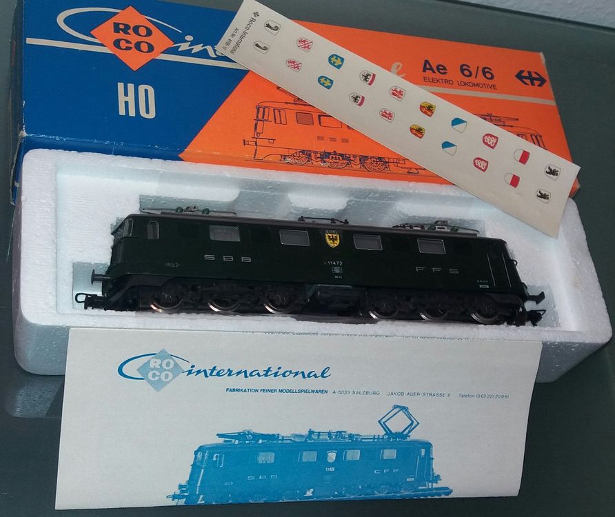 Roco 4195 - E-Lok Ae 6/6 SBB H0 GS mit OVP - analog (Gebraucht) in Giebenach für CHF 59 – mit ...
