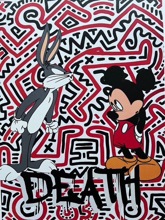 DEATH NYC « Keith Haring Bugs Bunny & Mickey Mouse » 19/100 (Neu ...