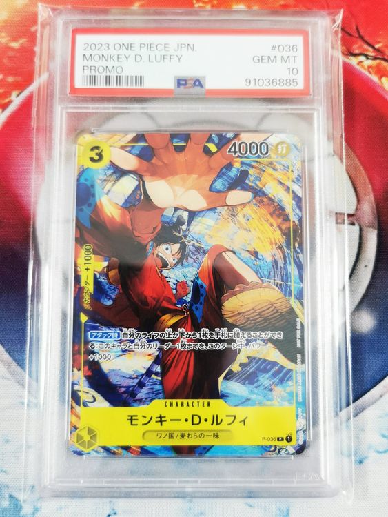 One Piece PSA 10 Monkey D. Luffy P-036 Promo Card JP (Neu (gemäss Beschreibung)) in Cousset für ...
