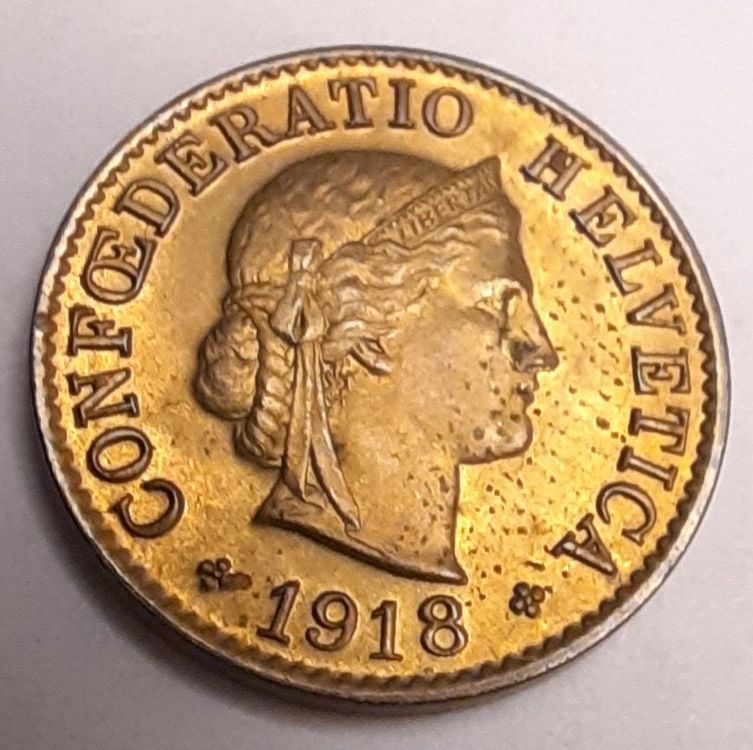 5 Rappen 1918 Messing (Gebraucht) in Rheinfelden für CHF 7 – mit Lieferung auf Ricardo kaufen