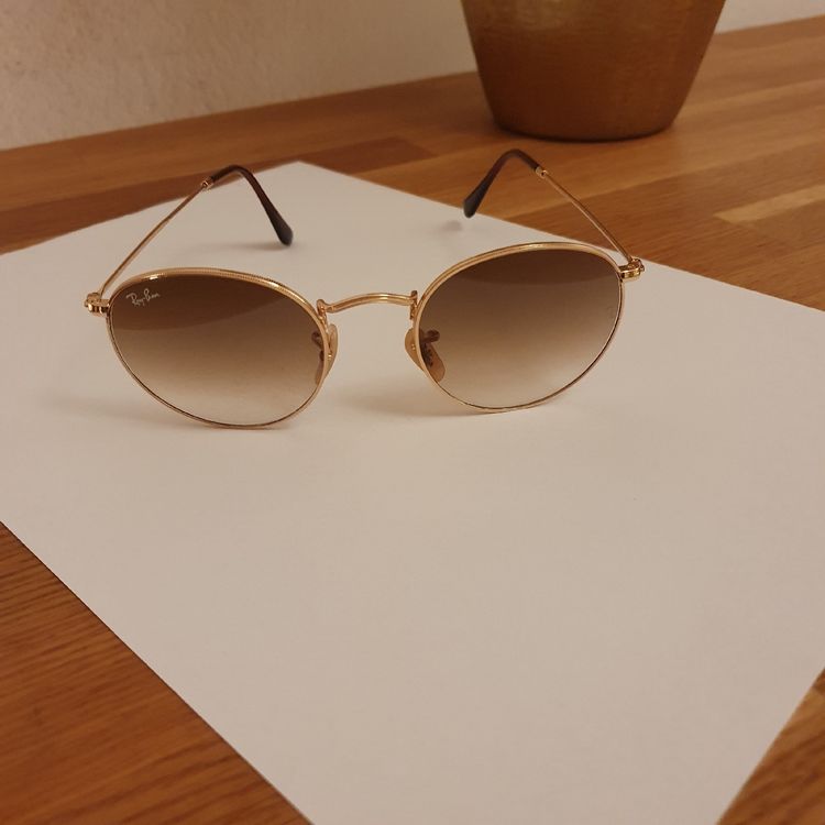 Ray-Ban Sonnenbrille Round Metal Gold Braun Gradient Gläser (Gebraucht ...