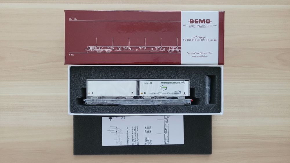 Bemo 2291169 RhB R-w 8379 ACTS-Tragwagen railCare (Neu und ...