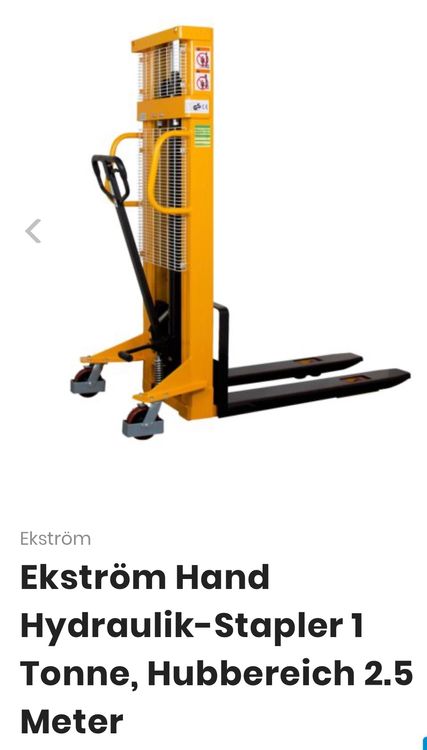 Stapler - Ekström Hand Hydraulik-Stapler (Gebraucht) in Tentlingen für ...