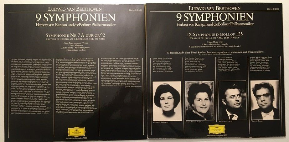 Beethoven – 9 Symphonien (8 LP-Box-Set, Karajan) (Gebraucht) in Grüningen für CHF 25 – mit ...