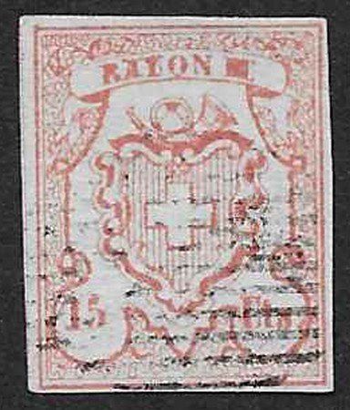 1952: Rayon 15 Cts zinnoberrot Nr.19 Attest Hertsch | Kaufen auf Ricardo