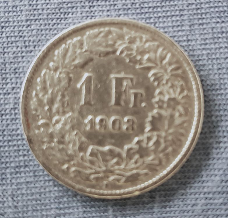 1 Franken 1903 uralte sehr rare Silbermünze ab nur 1 Fr !!! | Kaufen auf Ricardo